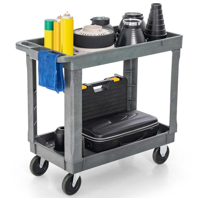 2-Tier Industrial Service Utility Cart w/550 LBS Max Load Sale, Price ...