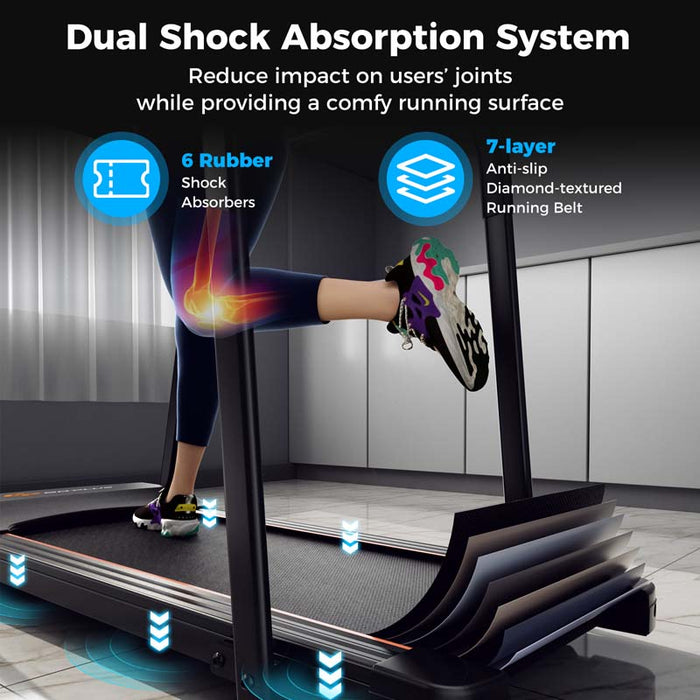 2.5 HP Walking Treadmill with Long Handrails for Seniors - Eletriclife