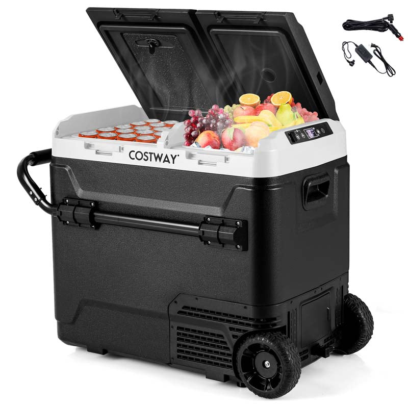 64-QT Dual-zone Car Refrigerator Cooler with Wheels Sale, Price ...