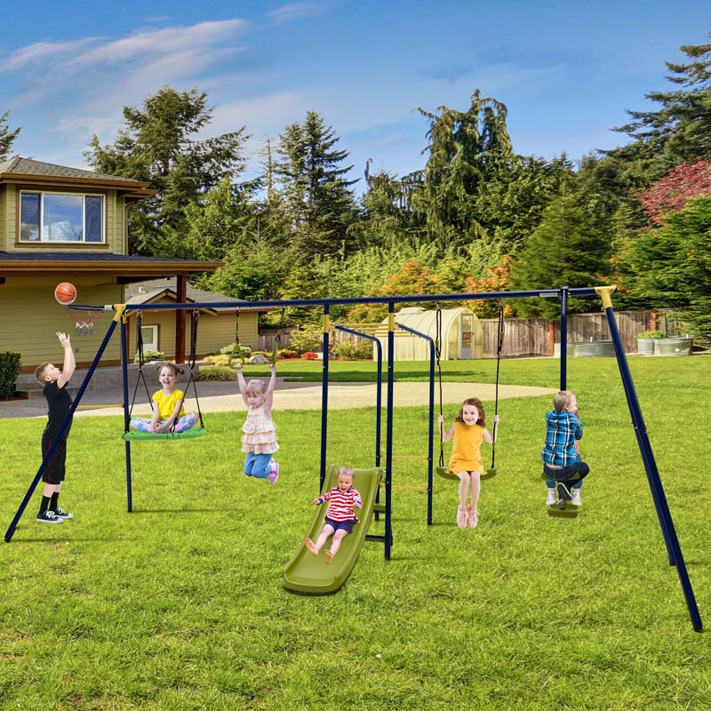 7-in-1 Heavy Duty A-shaped Outdoor Swing Set Sale, Price & Reviews ...