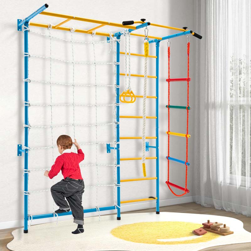 7 In 1 Kids Indoor Climbing Gym Steel Swedish Ladder Wall Set Sale ...