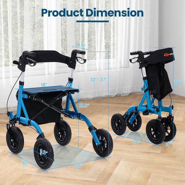Foldable Rolling Walker w/9.5" All Terrain Pneumatic Wheel Sale, Price ...