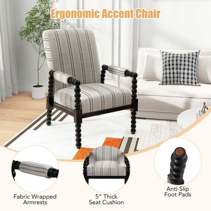Mid-Century Modern Spindle Upholstered Accent Chair Sale, Price ...