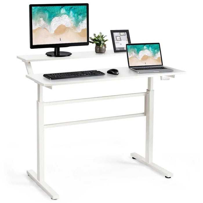 2-Tier Height Adjustable Standing Desk Sale, Price & Reviews - Eletriclife