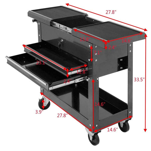 4-Tier Rolling Tool Cart with Lockable Drawers & Sliding Top Sale ...