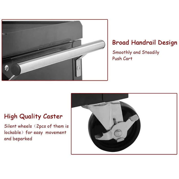 4-Tier Rolling Tool Cart with Lockable Drawers & Sliding Top Sale ...