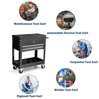 4-Tier Rolling Tool Cart with Lockable Drawers & Sliding Top Sale ...