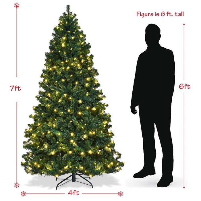 7 FT Pre-Lit Christmas Tree with Metal Stand Sale, Price & Reviews ...