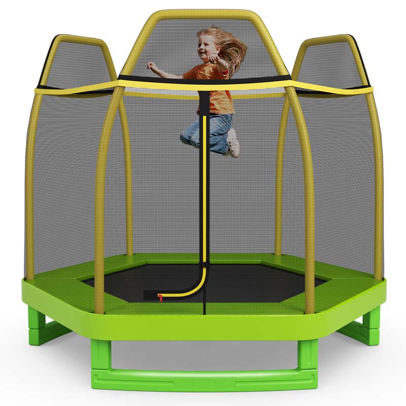 7FT ASTM Approved Kids Trampoline with Safety Enclosure Net - Eletriclife