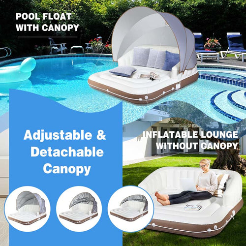 Inflatable Pool Float island with Canopy Sale, Price & Reviews ...