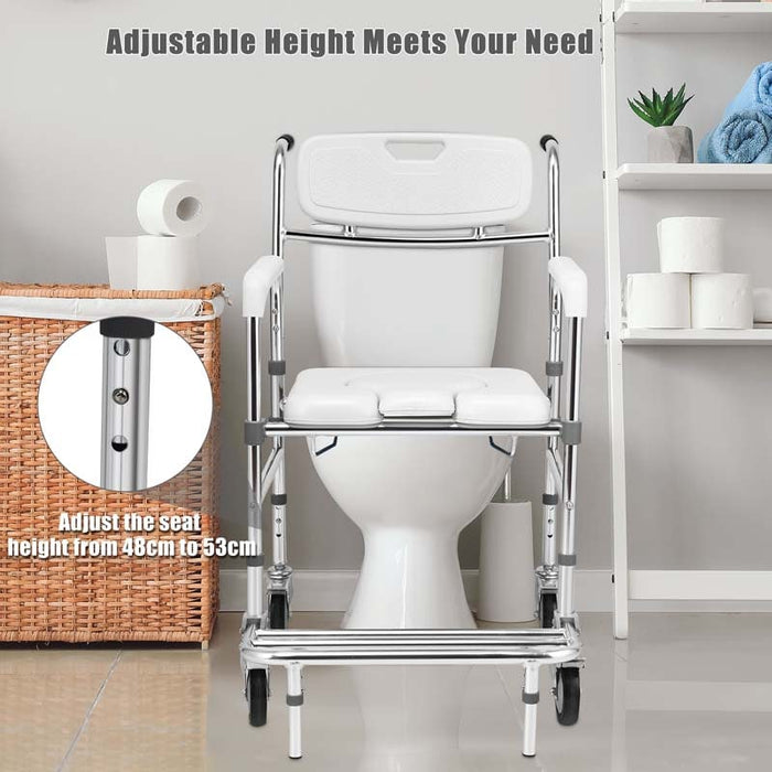 Multifunctional Rolling Commode Chair with Toilet Sale, Price & Reviews ...